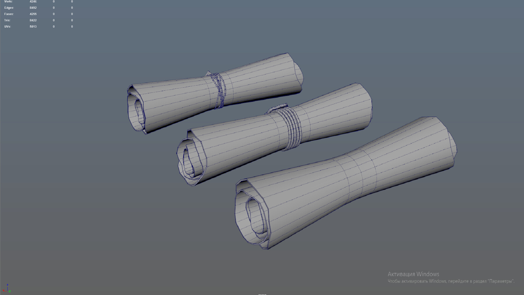 ArtStation - Set of three papyrus scrolls PBR Low-poly 3D model | Resources