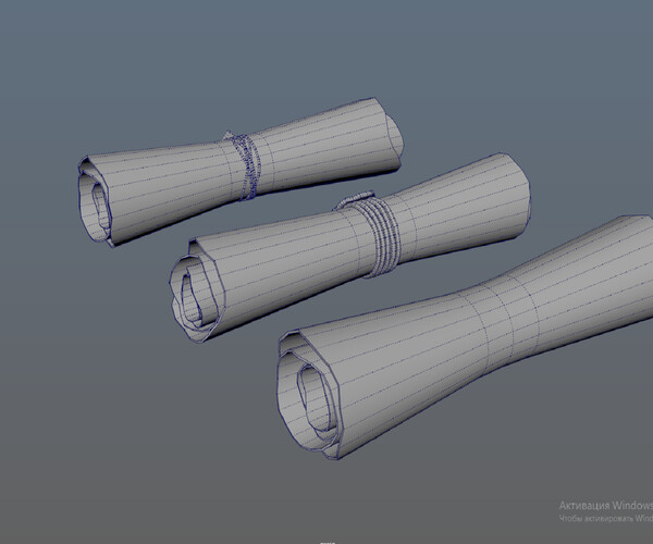 ArtStation - Set of three papyrus scrolls PBR Low-poly 3D model | Resources