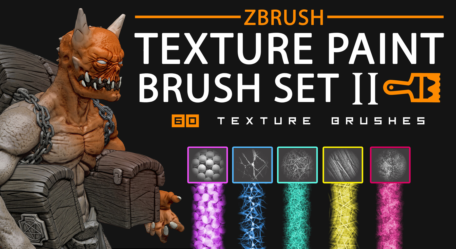 ArtStation - ZBrush Texture Paint Brush Set II : Polypaint Brushes | Brushes
