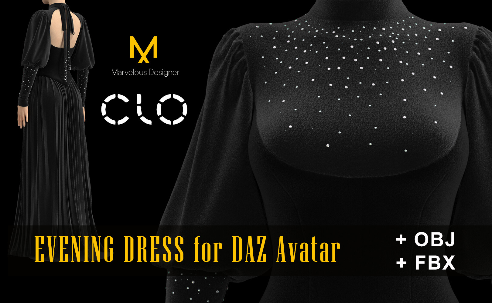 ArtStation - Evening Dress for Daz Studio Genesis 8 Female Avatar ...