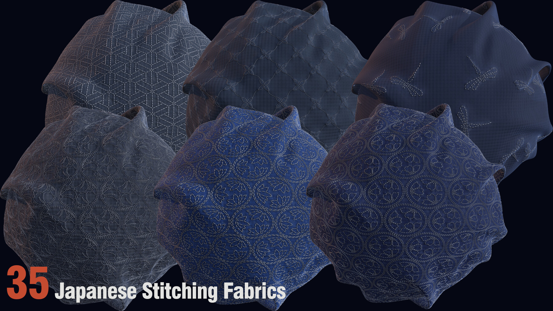 ArtStation - 35 Japanese Stitching Fabrics | Resources