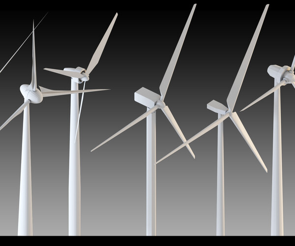 ArtStation - 32 Wind Turbines- High detail 3d models | Resources