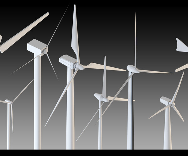 ArtStation - 32 Wind Turbines- High detail 3d models | Resources