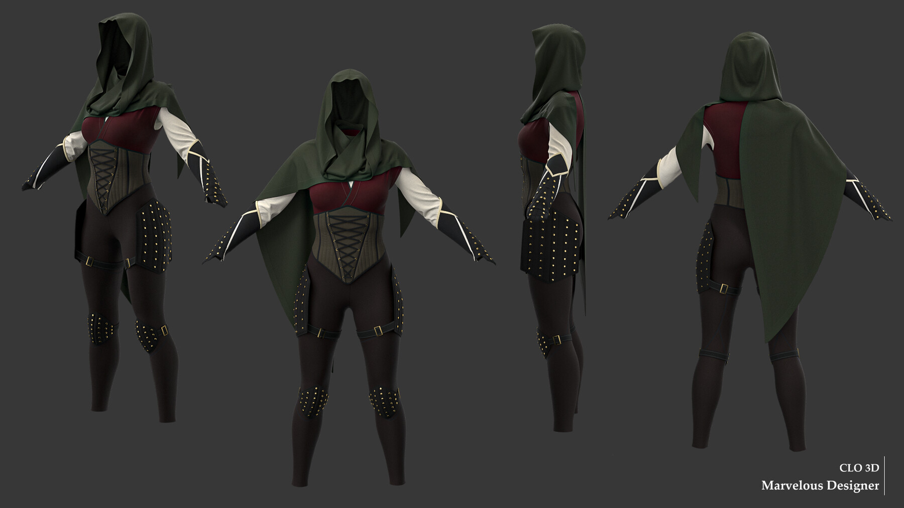 ArtStation - Female light armor outfit / Marvelous Designer/Clo3D ...