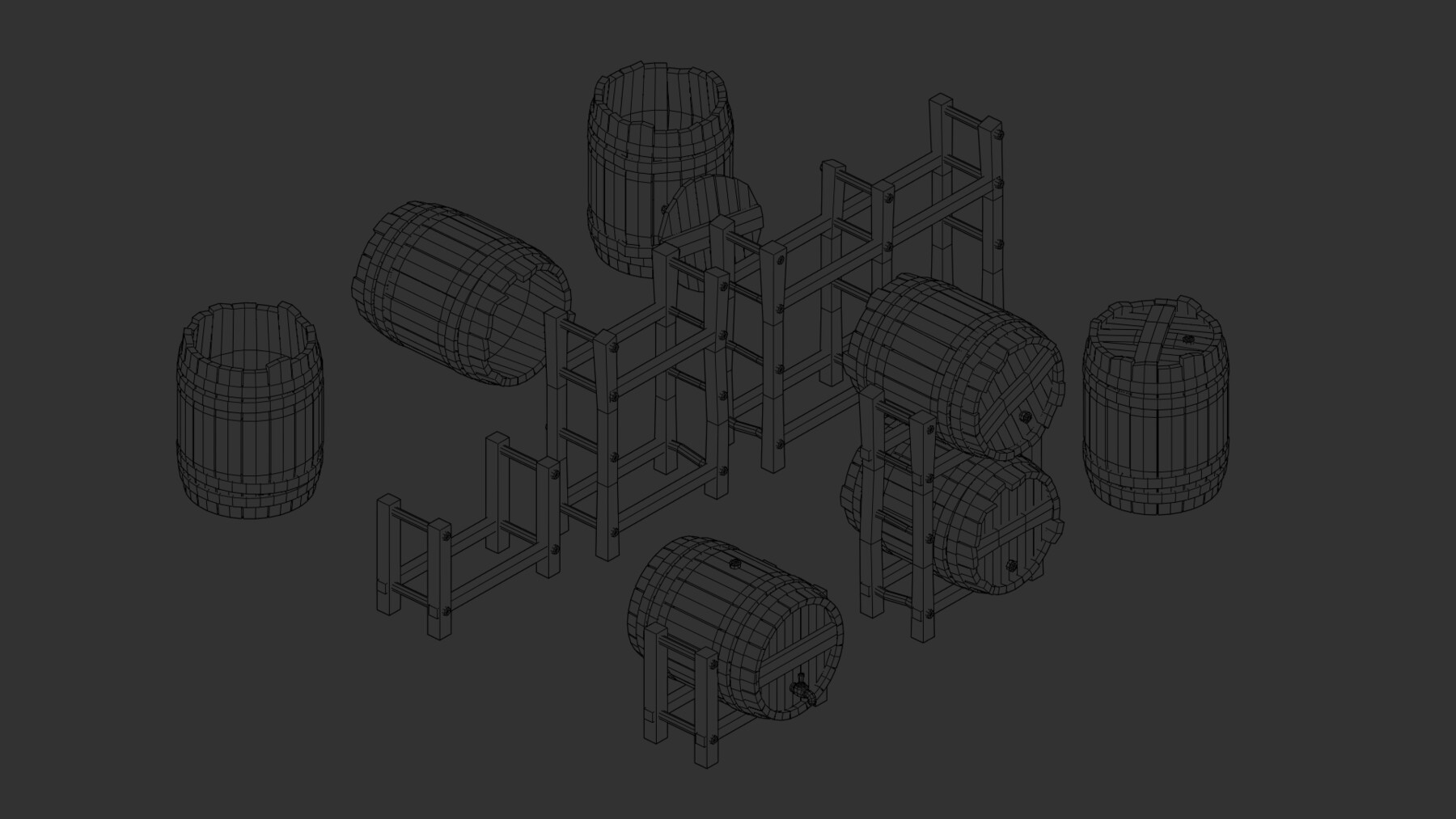 ArtStation - Stylized Barrels and Racking Bundle | Game Assets
