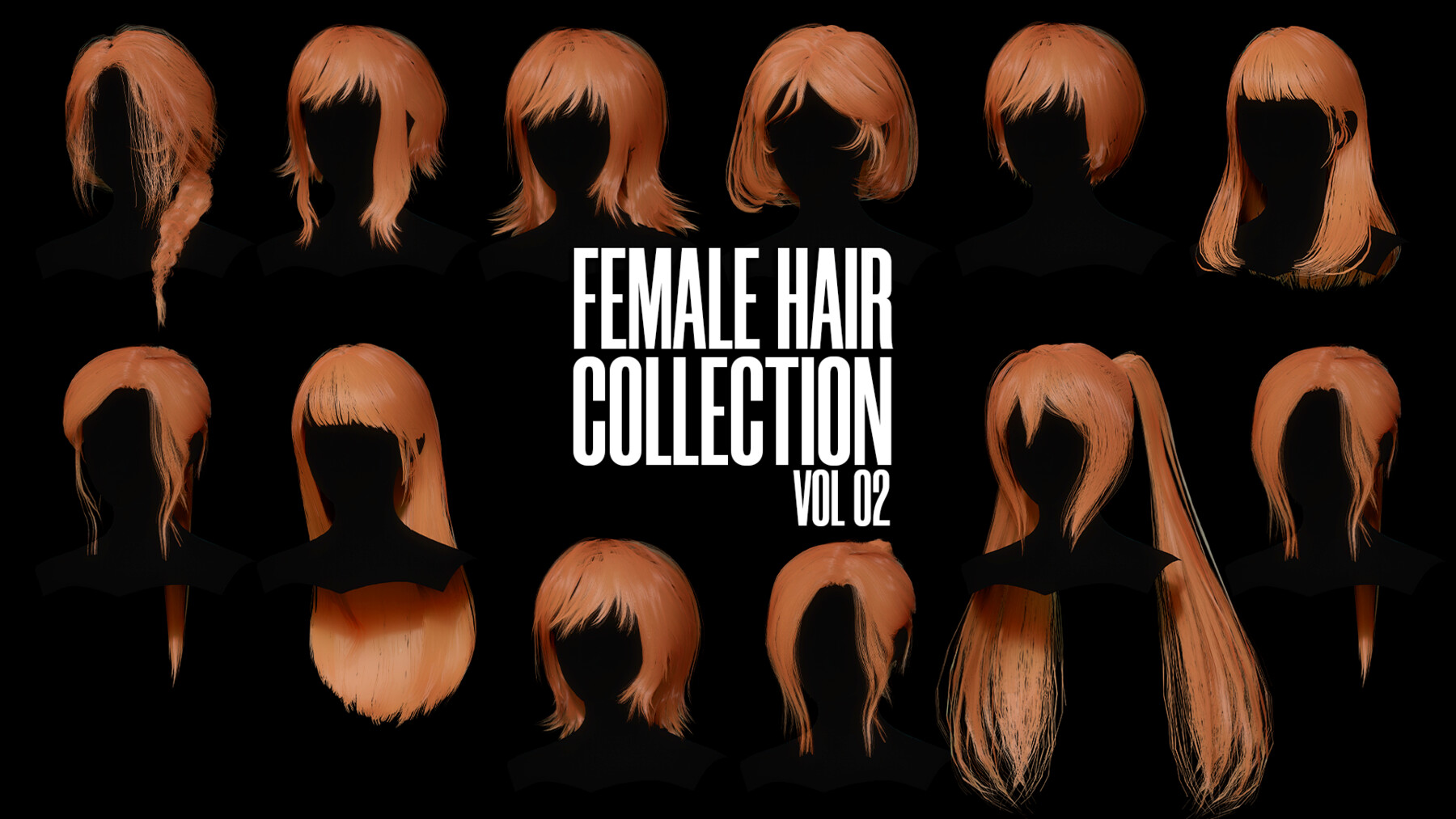 ArtStation - Female Hair Collection 02 - Game Ready | Game Assets