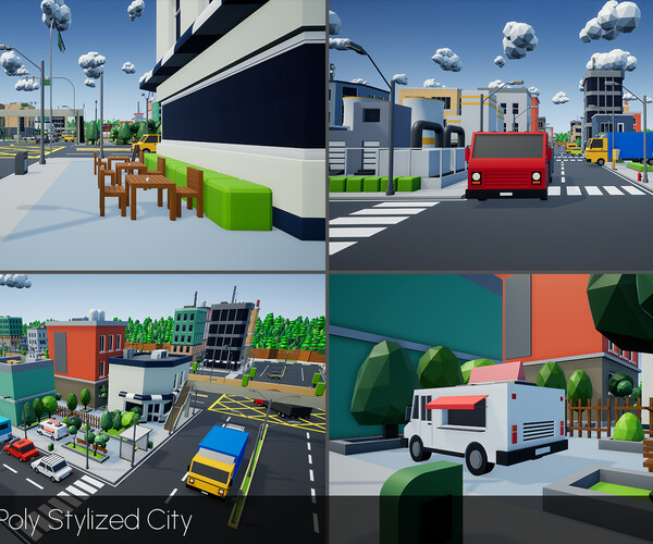 ArtStation - City Asset Pack for Unity Game Engine (Toon, Stylized ...