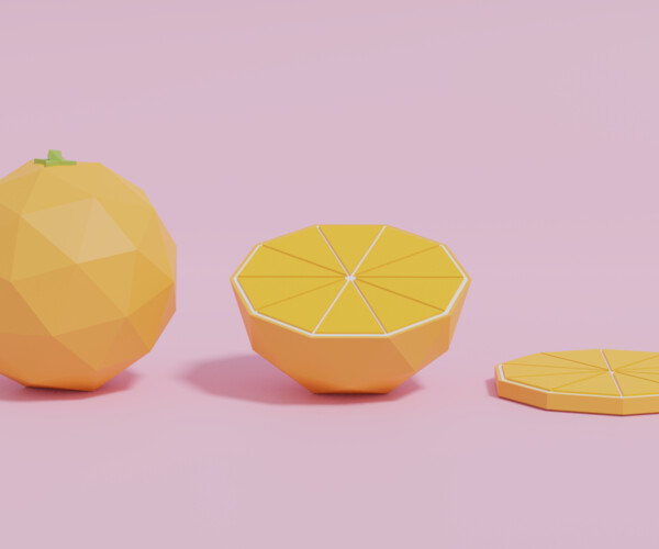 ArtStation - Low Poly Cartoon Orange 3D Model | Resources