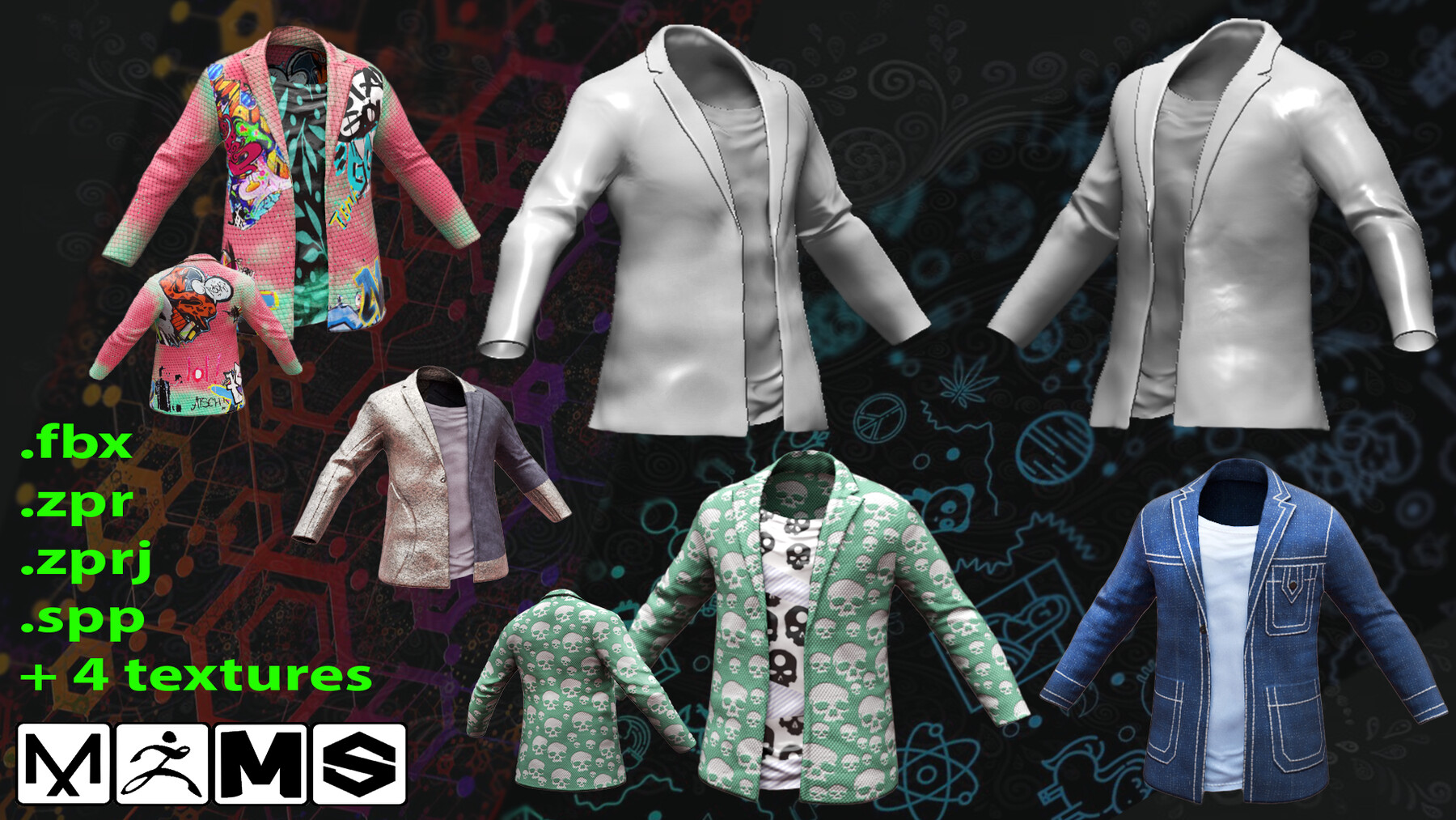 ArtStation - Jacket Coat (ZPRJ + ZPR + FBX + SPP) + Rig + Skin + pack ...