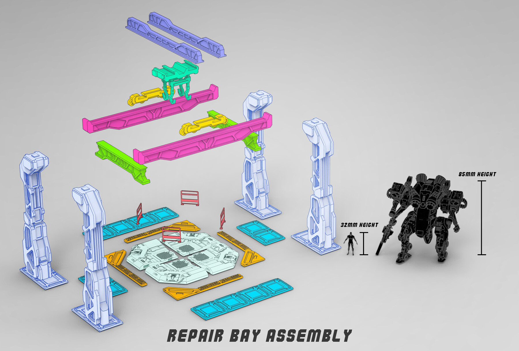 ArtStation - Repair Bay set props 3D Printable 32mm base | Resources