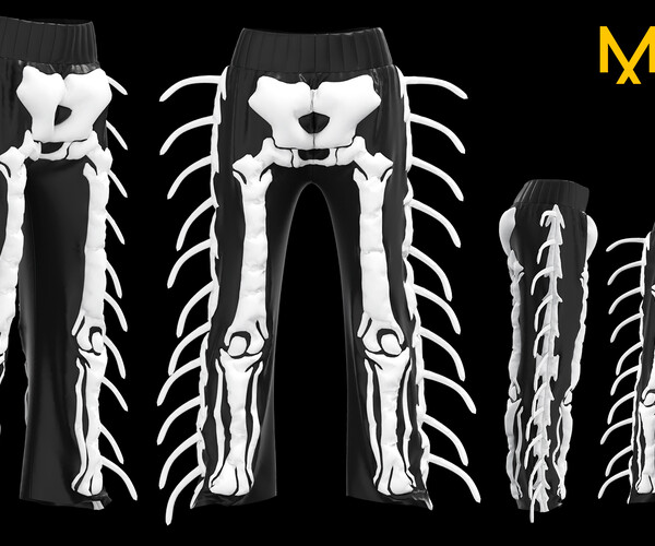 ArtStation - Future Fashion Pants Skeleton Bones #013 - Clo 3D ...