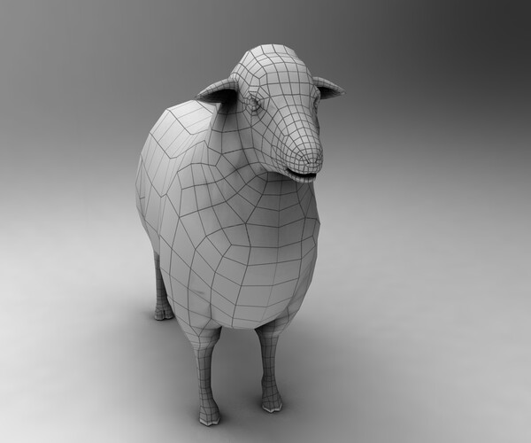 ArtStation - Fur Black Sheep Rigged in Blender | Game Assets