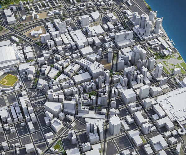 ArtStation - Detroit - 3D city model | Resources