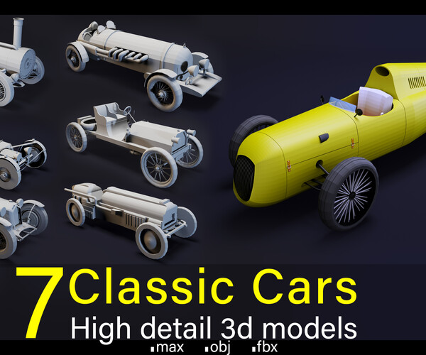ArtStation - 7- Classic Cars- High detail 3d models | Resources