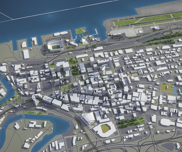 ArtStation - Cleveland - 3D city model | Resources
