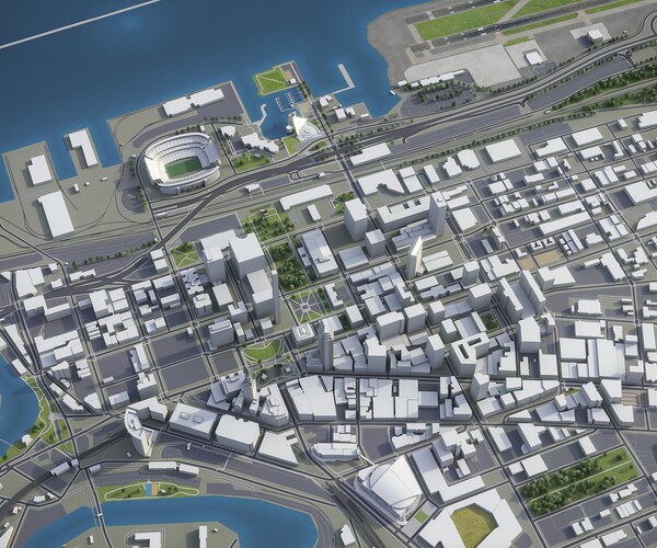 ArtStation - Cleveland - 3D city model | Resources