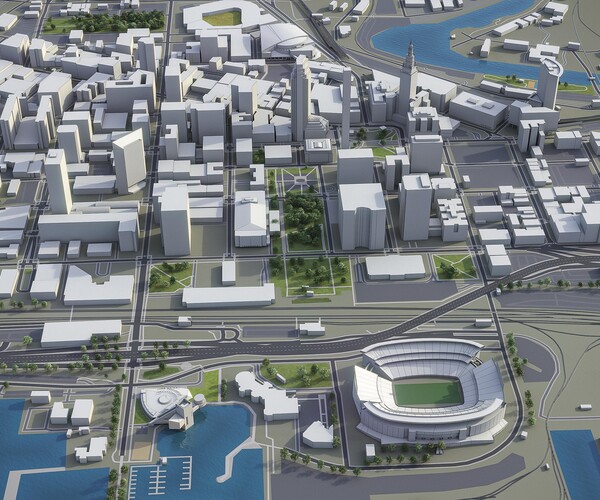 ArtStation - Cleveland - 3D city model | Resources