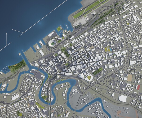 ArtStation - Cleveland - 3D city model | Resources