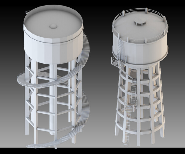 ArtStation - 33- Water Storage Tanks- High detail 3d models | Resources