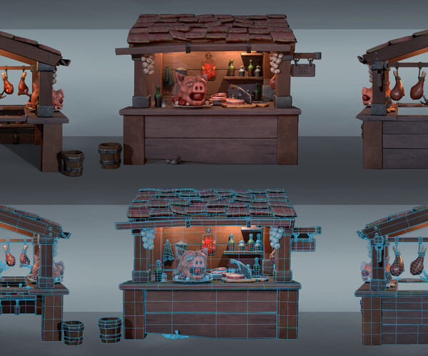 ArtStation - Mesh set for Butcher's Shop | Game Assets