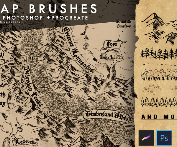 ArtStation - Map Brushes for fantasy maps | Brushes
