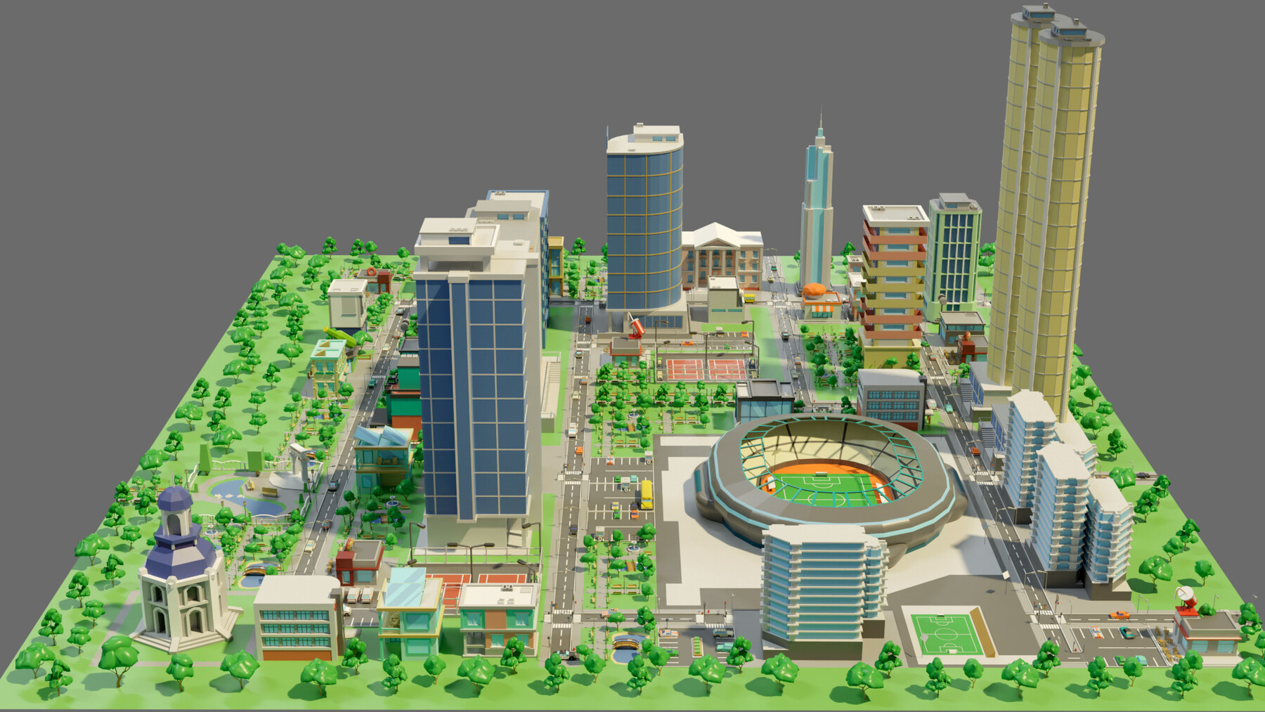 ArtStation - City-1 Low-poly 3D model | Game Assets