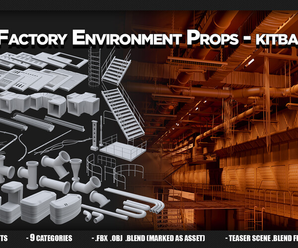 ArtStation - 110 Factory Environment Props - KITBASH - VOL 2 | Resources