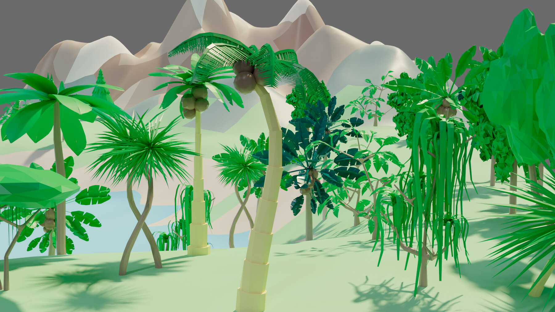 ArtStation - vegetation Low-poly 3D model | Game Assets