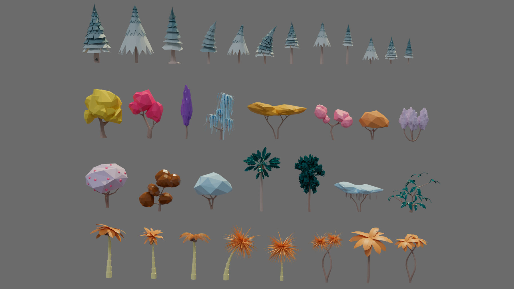 ArtStation - vegetation Low-poly 3D model | Game Assets