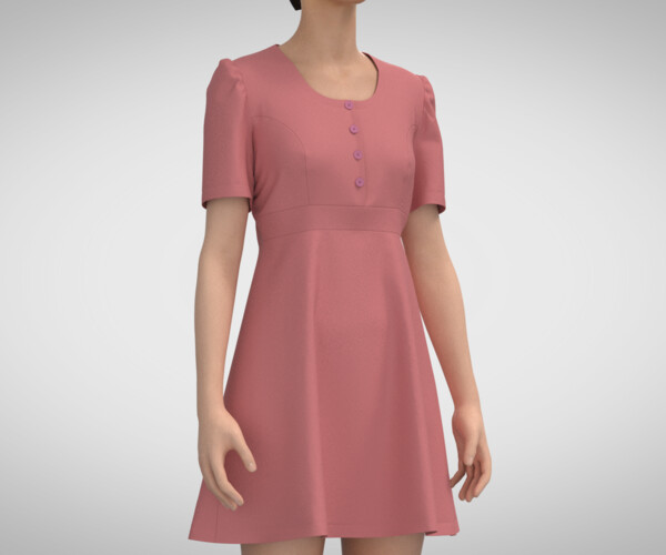 ArtStation - A-line Dress 3, Marvelous Designer, Clo3D +fbx, obj ...