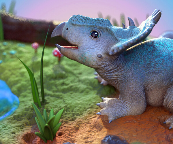 ArtStation - STL Baby Dinosaur Pachyrhinosaurus for 3D Printing | Resources
