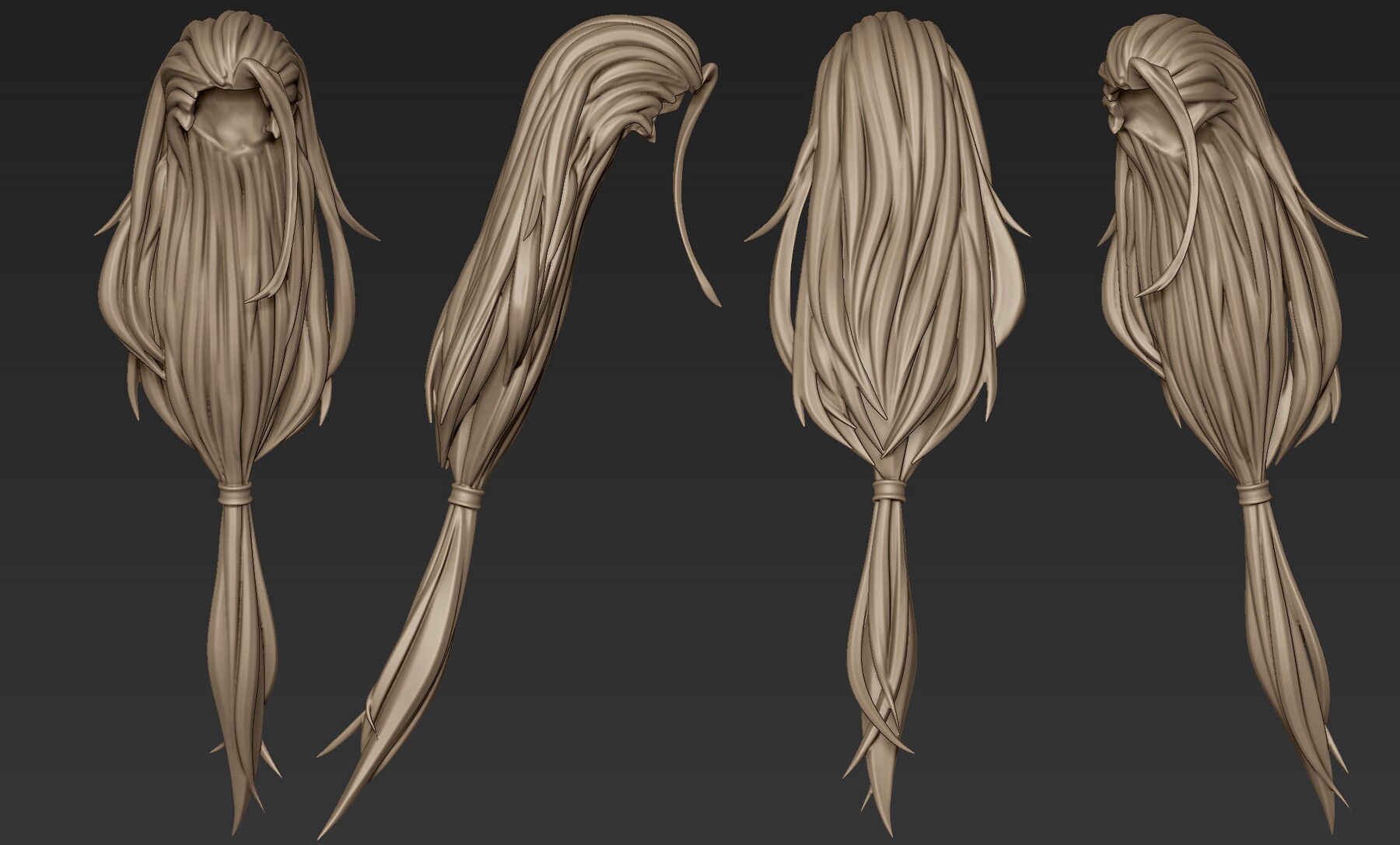 ArtStation - 3d Printable Stylized Hair 01 | Resources