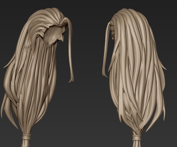 ArtStation - 3d Printable Stylized Hair 01 | Resources