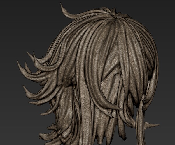 ArtStation - 3d Printable Stylized Hair 02 | Resources