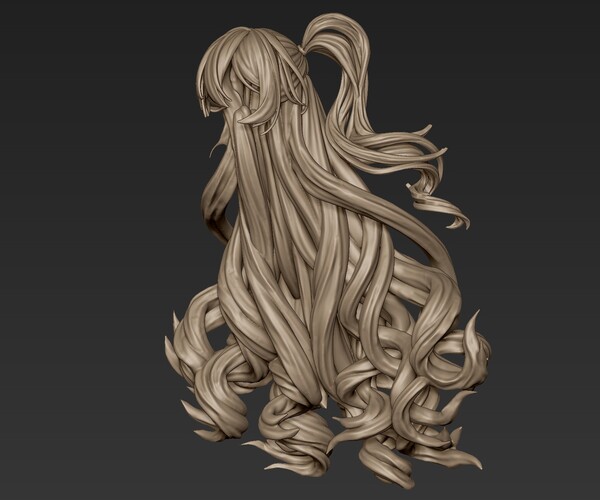 ArtStation - 3d Printable Stylized Hair 03 | Resources
