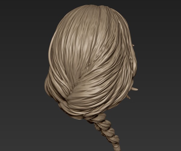 ArtStation - 3d Printable Stylized Hair 07 | Resources