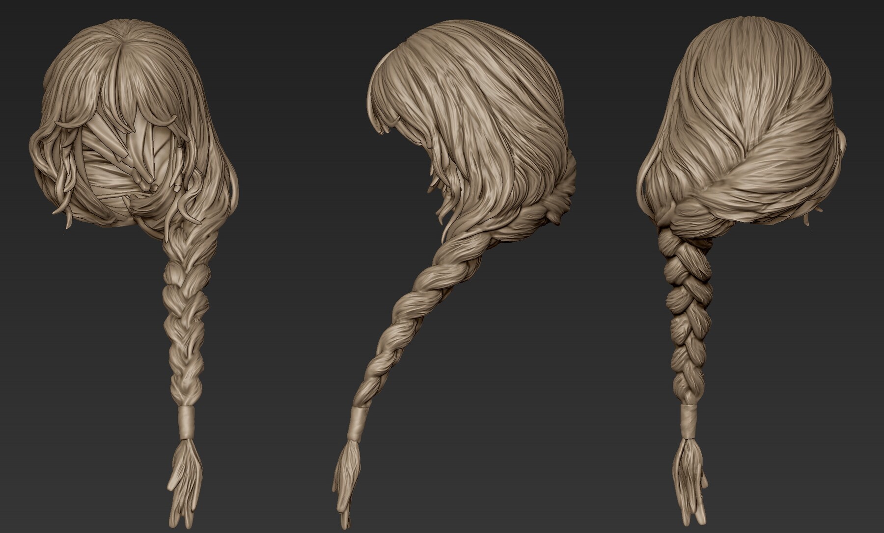 ArtStation - 3d Printable Stylized Hair 07 | Resources