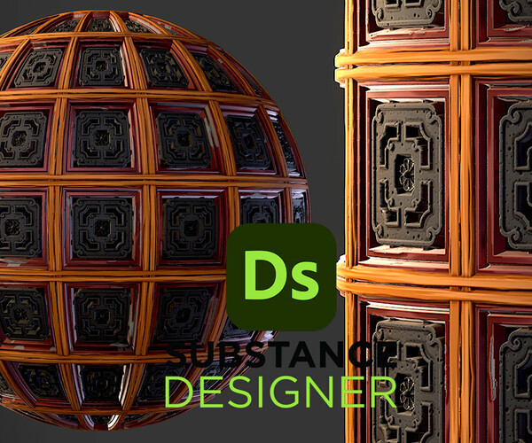 ArtStation - Stylized Chinese Ceiling - Substance 3D Designer | Game Assets