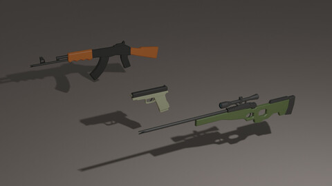 ArtStation - Low Poly Gun Pack | Game Assets