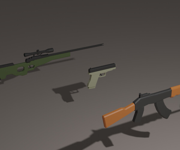ArtStation - Low Poly Gun Pack | Game Assets