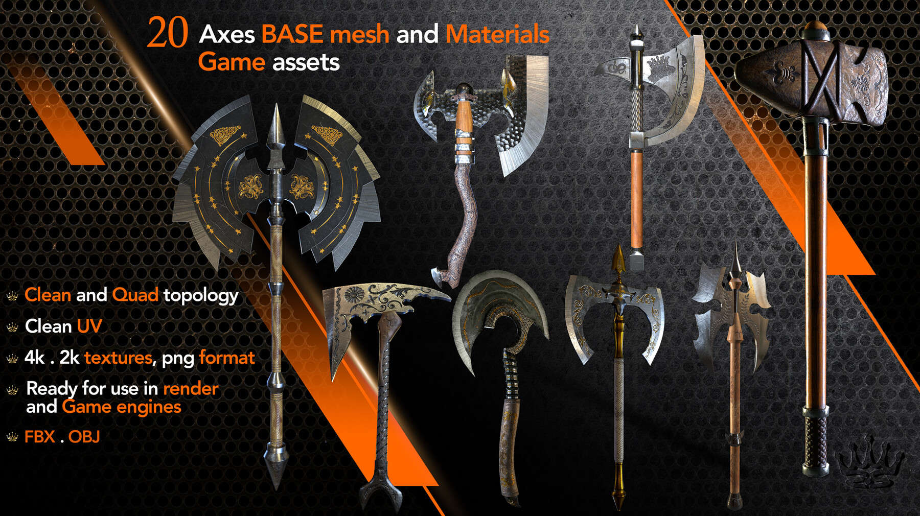 ArtStation - 20 Ax collection-vol-01 | Game Assets