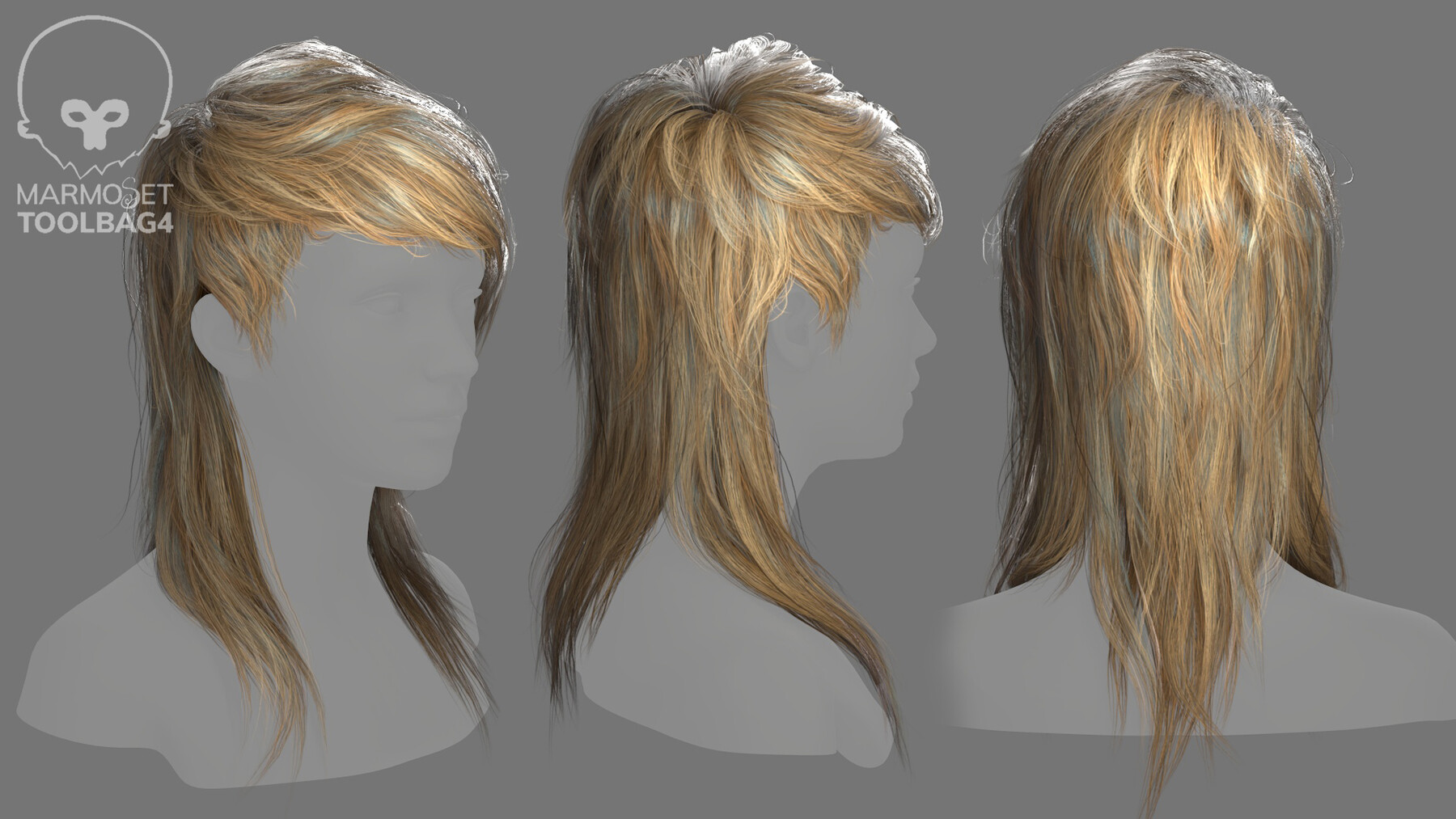 ArtStation - Low Poly Cards Game-ready Hairstyle Mullet | Game Assets