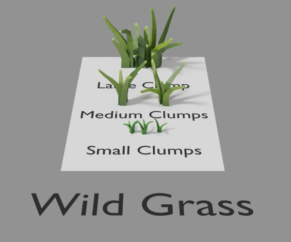 Artstation Low Poly Grass Asset Pack Game Assets