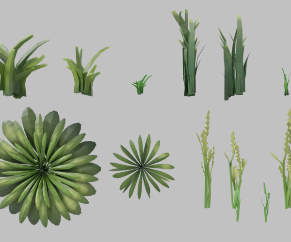 ArtStation - Low Poly Grass Asset Pack | Game Assets
