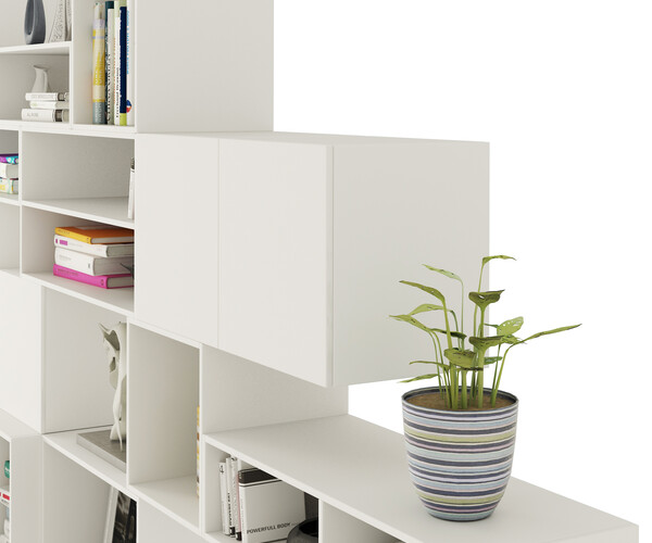 ArtStation - Boxed floating Library shelves 3d model | Resources