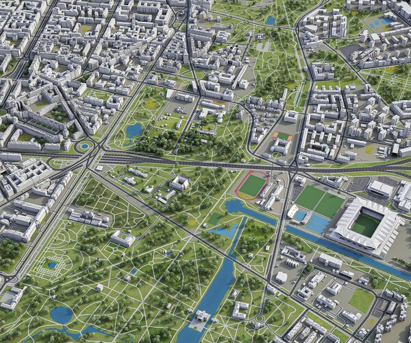 ArtStation - Warsaw - 3D city model | Resources