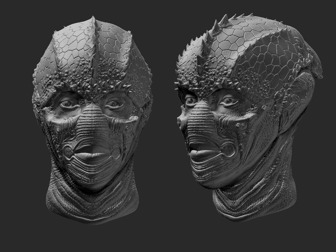 ArtStation - ENEMY MINE DRAC head sculpt 3D print model | Resources