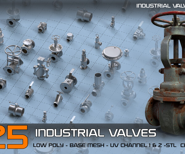 ArtStation - 25 Industrial Valves( Vol 2 ) | Resources