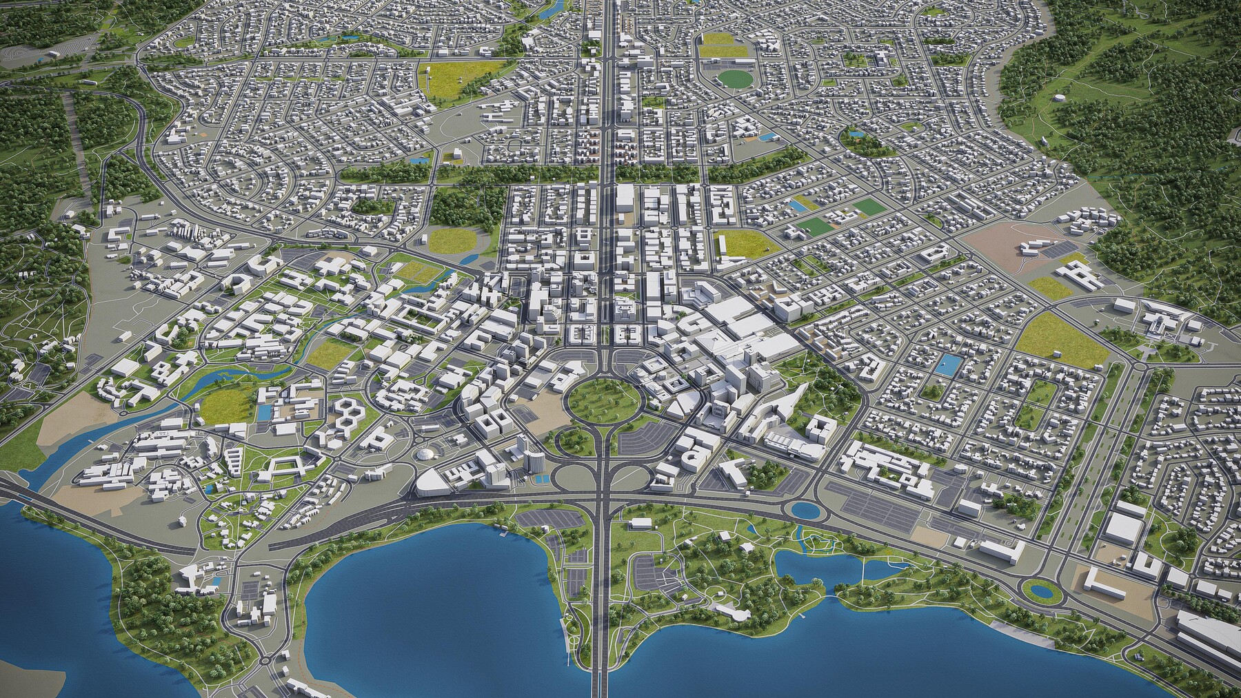 ArtStation - Canberra - 3D city model | Resources