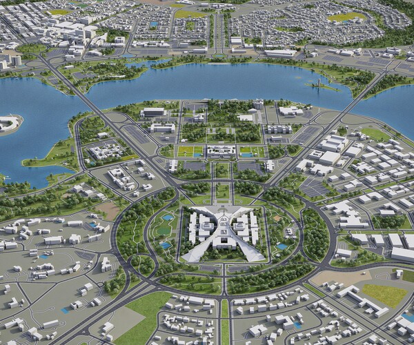 ArtStation - Canberra - 3D city model | Resources